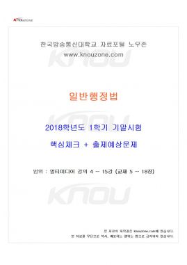 2018년 1학기 일반행정법 기말시험 핵심체크-1페이지