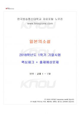 2018년 1학기 일본의소설 기말시험 핵심체크-1페이지