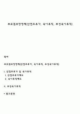 부모권보장정책(산전후휴가 육아휴직 부성육아휴직)-1페이지