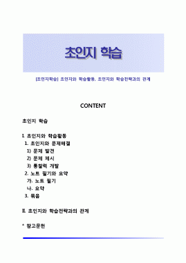 [초인지학습] 초인지와 학습활동 초인지와 학습전략과의 관계-1페이지