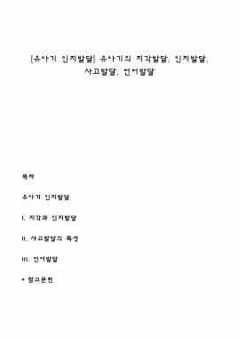 [유아기 인지발달] 유아기의 지각발달 인지발달 사고발달 언어발달-1페이지