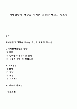 태내발달에 영향을 미치는 요인과 태교의 중요성-1페이지