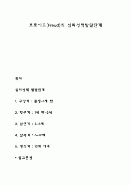 프로이드(Freud)의 심리성적발달단계-1페이지