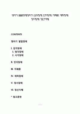 영아기 발달장애(영아기 감각장애 언어장애 자폐증 애착장애 정서장애 정신지체)-1페이지