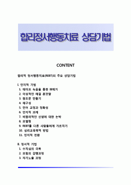 합리적 정서행동치료(REBT ; Rational Emotive Behavior Therapy)의 주요 상담기법-1페이지