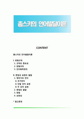 촘스키(문법과 표현의 발달)의 언어발달이론 (변형규칙, 문법과 표현의 발달)-1페이지