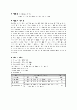 사업계획서 - 건강&건전한 학교 - 운동부 청소년의 학교적응을 도모하기 위한 프로그램-1페이지