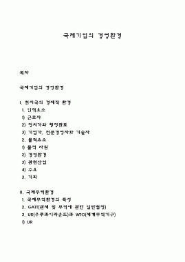 국제기업의 경영환경-1페이지