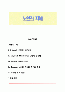 노인의 지혜 레포트 자료-1페이지
