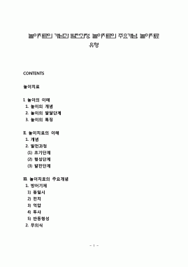 놀이치료의 개념과 발전과정 놀이치료의 주요개념 놀이치료 유형-1페이지