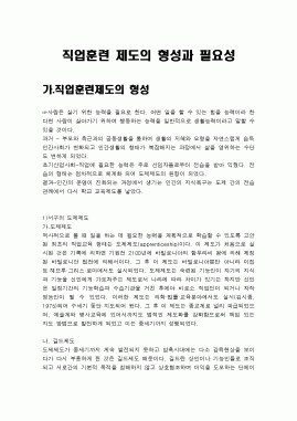 직업훈련 제도의 형성과 필요성 [직업훈련제도의 형성 직업훈련의 필요성 직업훈련의 정의]-1페이지