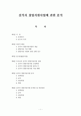 실직자 창업지원사업에 관한 분석-1페이지