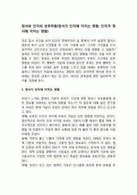 정서와 인지의 상호작용(정서가 인지에 미치는 영향 인지가 정서에 미치는 영향)-1페이지