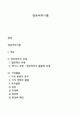 정보처리이론 [인문과학] -1페이지