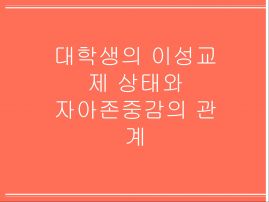 대학생의 이성교제자아존중감이성교제를 경험이성교제자아존중감 연구-1페이지