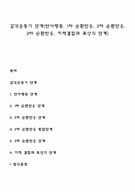 감각운동기 단계(반사행동 1차 순환반응 2차 순환반응 3차 순환반응 지적결합과 표상의 단계)-1페이지