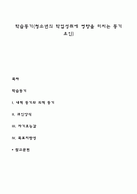 학습동기(청소년의 학업성취에 영향을 미치는 동기 요인)-1페이지