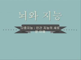뇌와 지능다중지능다중지능의 배경다중지능 이론심리 측정학다중지능의 종류-1페이지