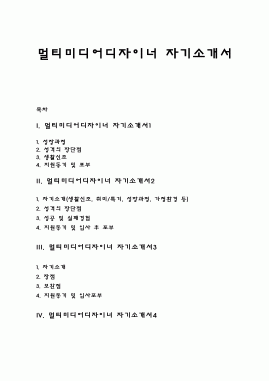 멀티미디어디자이너 자기소개서 자소서-1페이지
