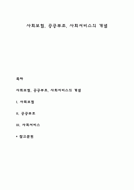 사회보험 공공부조 사회서비스의 개념-1페이지