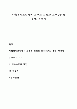 사회복지조직에서 보수의 의의와 보수수준의 결정 연봉제-1페이지