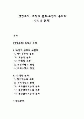 [경영조직] 조직의 분화(수평적 분화와 수직적 분화)-1페이지
