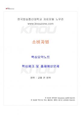 2019년 2학기 소비자법 교재 전 범위 핵심요약노트-1페이지