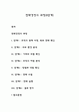 전략경영의 과정(8단계)-1페이지
