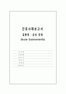 성인간호학실습 급성장염 case study-1페이지