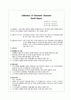 분석화학실험_유리기구 검정(Calibration of Volumetric Glassware)-1페이지