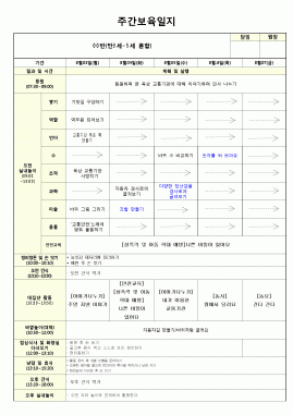 어린이집 평가제 통과 보육일지-1페이지