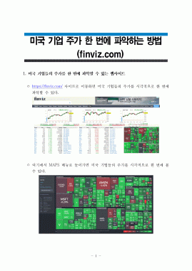 미국 기업 주가 한 번에 파악하는 방법 (finviz.com)-1페이지