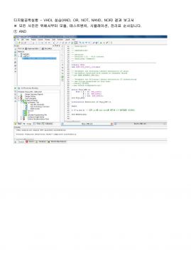 VHDL 실습(AND, OR, NOT, NAND, NOR) 결과-1페이지