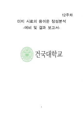 화학 및 실험1 - 미지시료의 음이온 정성분석-1페이지