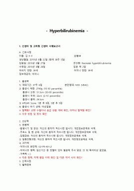 아동간호실습 신생아실(NICU) 고빌리루빈혈증(Hyperbilirubinemia) 케이스스터디(case study) 자료-1페이지