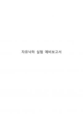 자유낙하 실험 예비보고서-1페이지