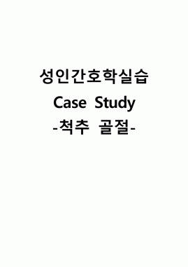성인간호학실습 케이스스터디 (척추 골절) [간호진단 및 간호과정 4개]-1페이지