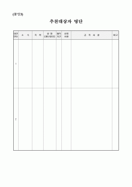 보육교사 표창장 공적조서-1페이지