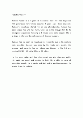 [아동간호학실습] vsim 1.Jackson Weber 전신성 강직-간대성 발작 case 간호과정1개(이론적근거,꼼꼼)-1페이지
