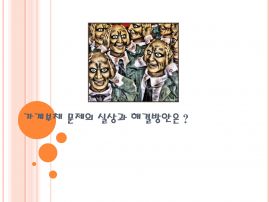 가계부채 문제,가계부채 현황,가계부채의 문제점,가계부채에 대한 시선,해결방안 및 사례-1페이지