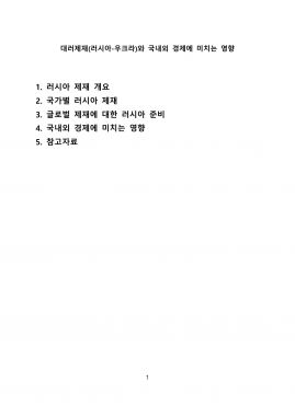대러제재(러시아-우크라)와 국내외 경제에 미치는 영향 (푸틴,러시아,우크라,러시아-우크라,대러제재)-1페이지