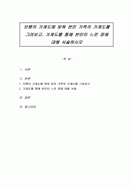 보웬의 가계도에 맞춰 본인 가족의 가계도를 그려보고, 가계도를 통해 본인이 느낀 점에 대해 서술하시오-1페이지