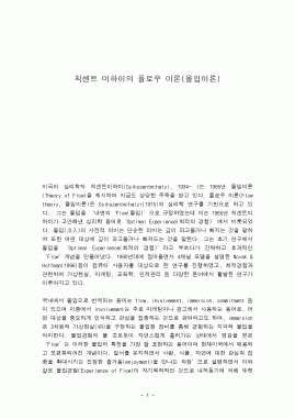 칙센트 미하이의 플로우 이론(몰입이론)-1페이지