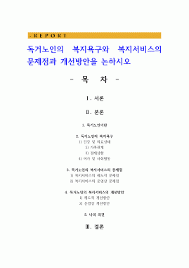 독거노인의 복지욕구와 복지서비스의 문제점과 개선방안-1페이지
