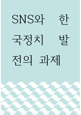 정치학 ) SNS와 한국정치 발전의 과제-1페이지