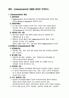 Communication 효율화 방안은 무엇인가.-1페이지