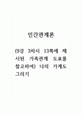 인간관계론] (9강 3차시 13쪽에 제시된 가족관계 도표를 참고하여) 나의 가계도 그리기-1페이지