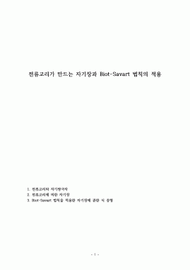 전류고리가 만드는 자기장과 Biot-Savart법칙의 적용-1페이지