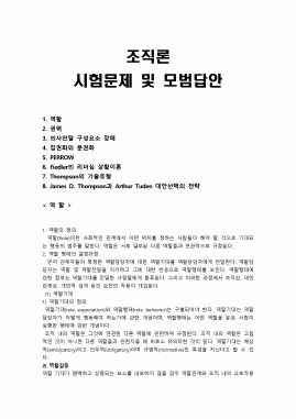 조직론 시험문제 및 모범답안-1페이지