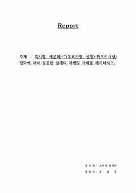 S(시장 세분화)-T(목표시장 선정)-P(포지셔닝) 전략에 따라 성공한 실제의 마케팅 사례를 제시하시오.-1페이지